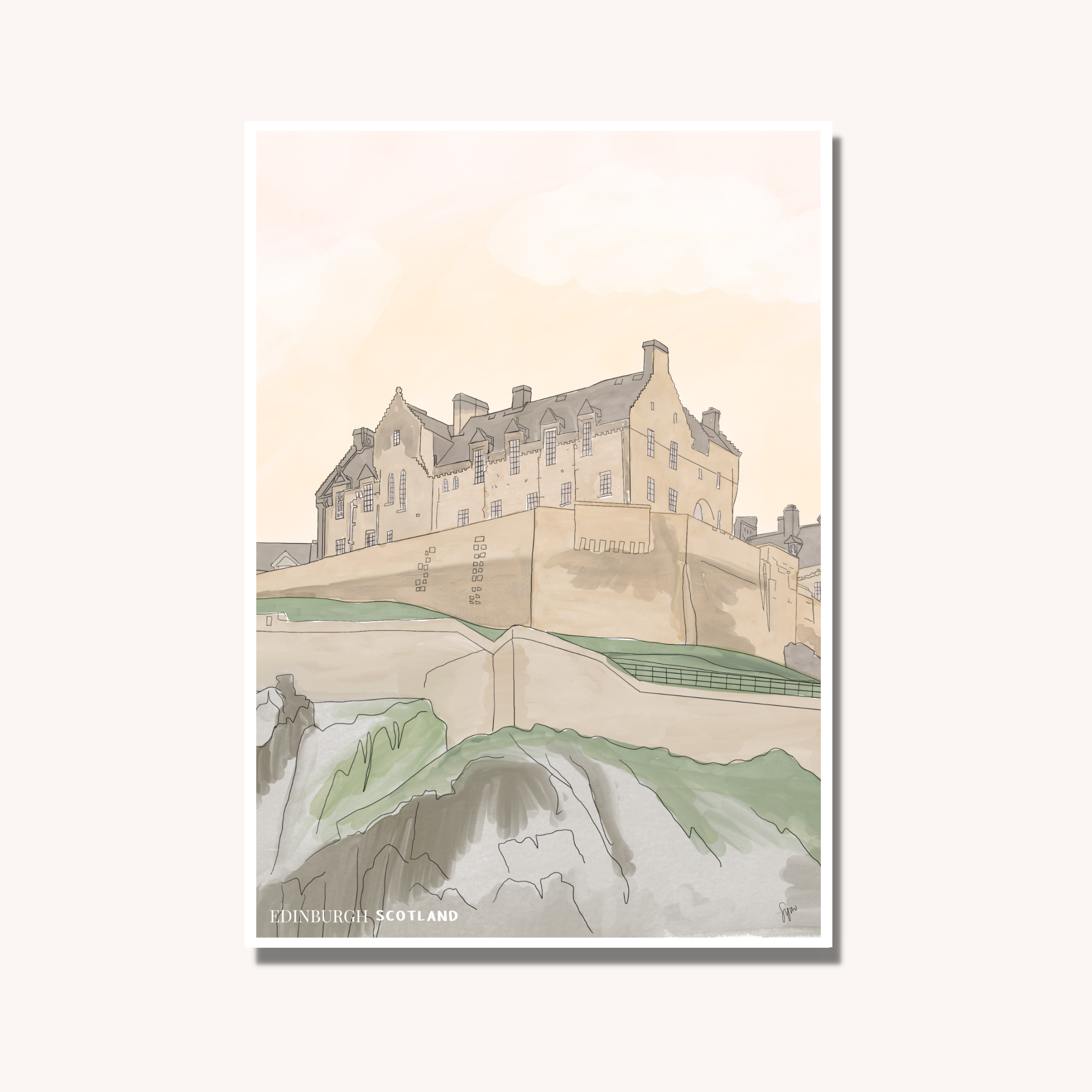 Edinburgh Castle Art Print | Scottish Wall Art UK | Leanne Foley ...